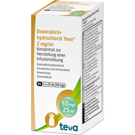 Doxorubicinhydrochlorid Teva® 2 mg/ml Konzentrat zur Herstellung einer Infusionslösung ...