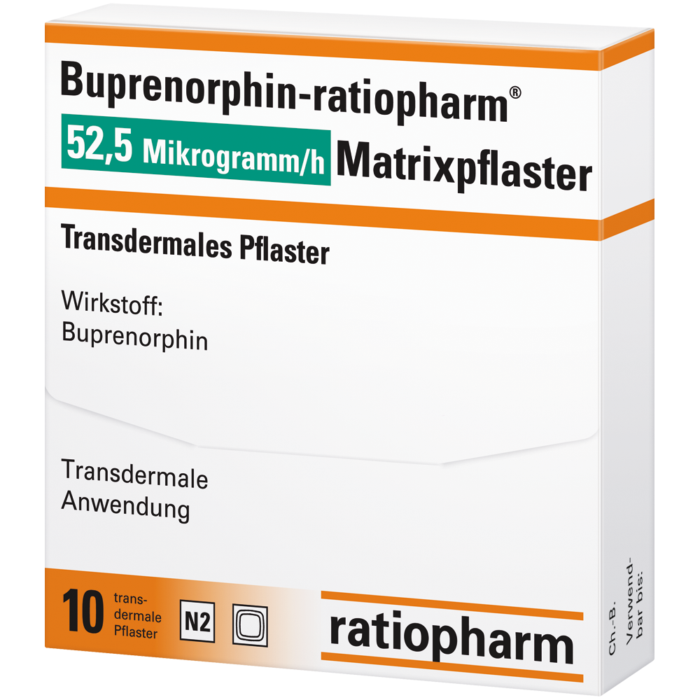Buprenorphin-ratiopharm® 52,5 Mikrogramm/h Transdermales Pflaster ...